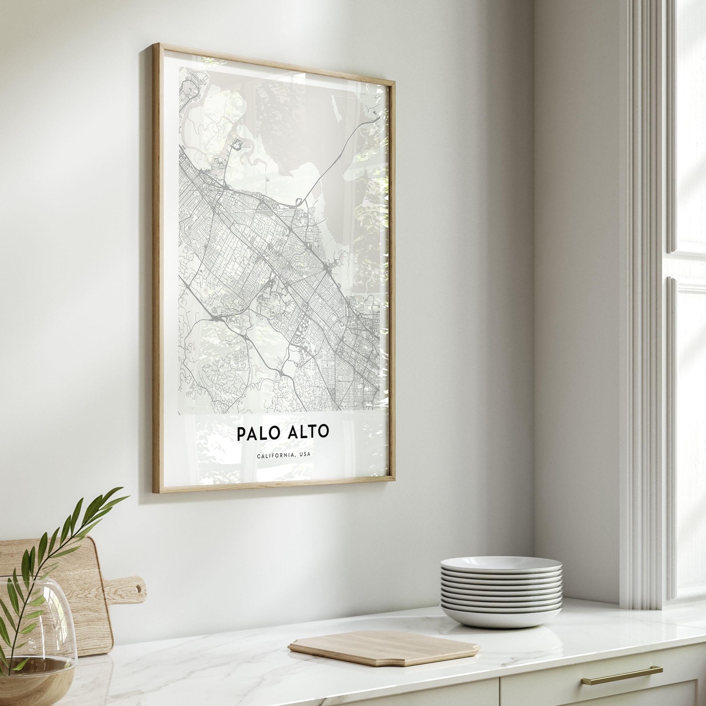 Map of Palo Alto Print, Palo Alto Map Gift, Palo Alto Poster, City Map ...