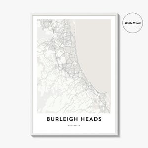 Map of Burleigh Heads Print, Burleigh Heads Map Gift, Burleigh Heads ...