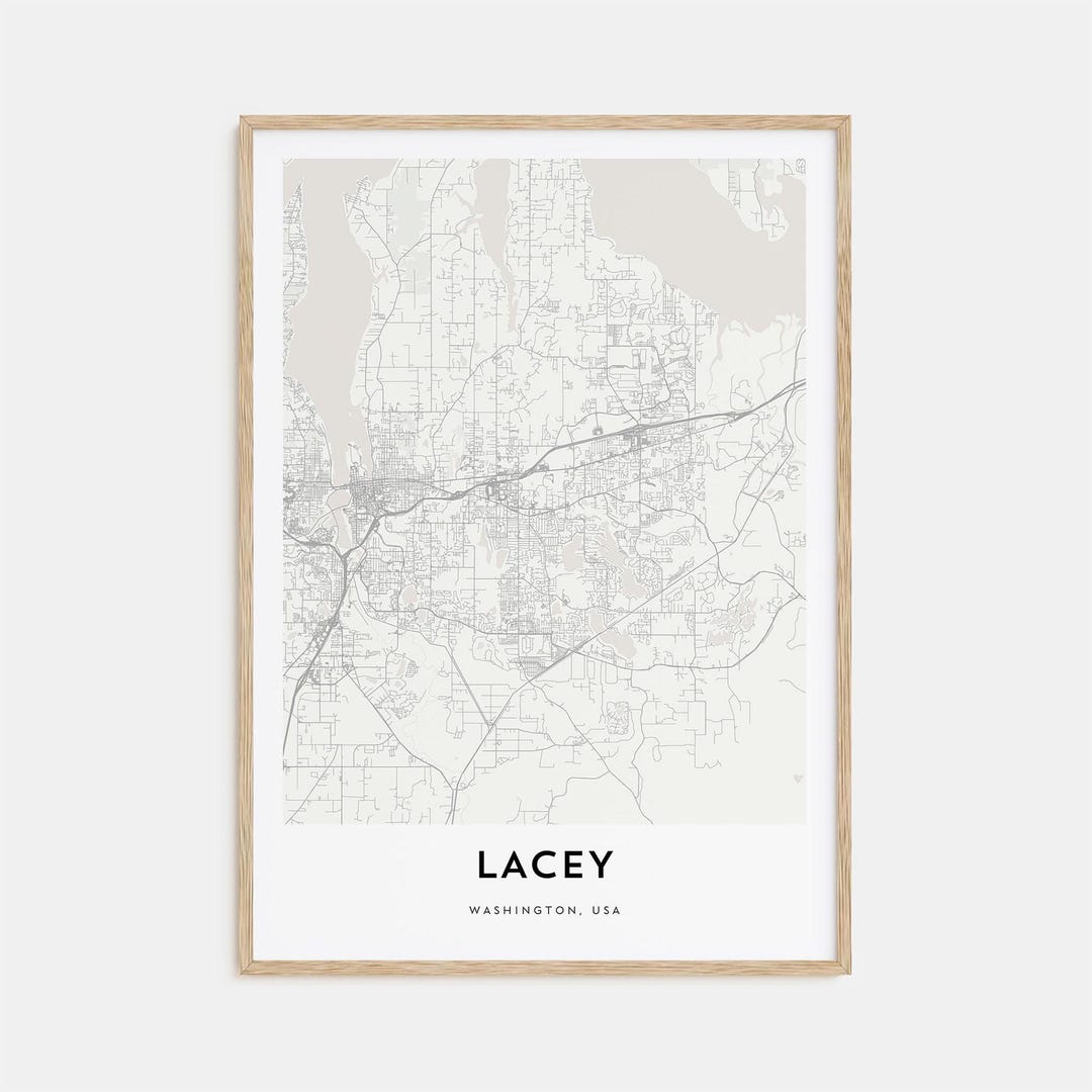 Map of Lacey Print, Lacey Map Gift, Lacey Poster, City Map Artwork for ...