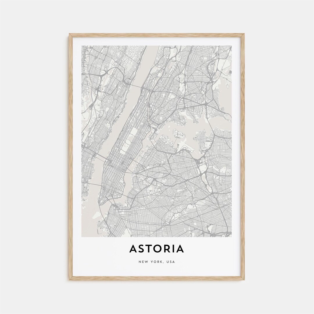 Map of Astoria New York Print, Astoria Map Gift, Astoria Poster, City ...