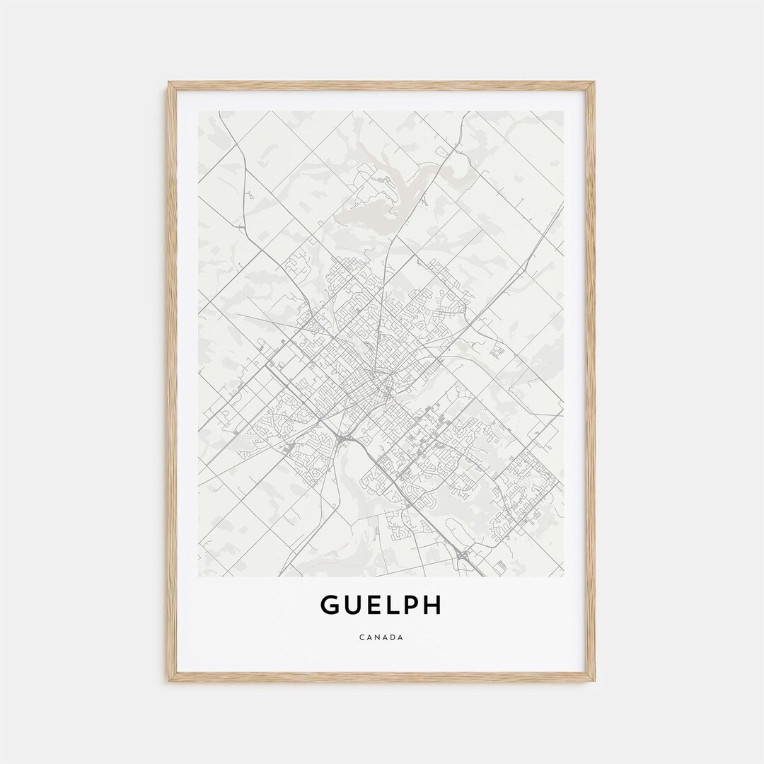 Map of Guelph Print, Guelph Map Gift, Guelph Poster, City Map Artwork ...