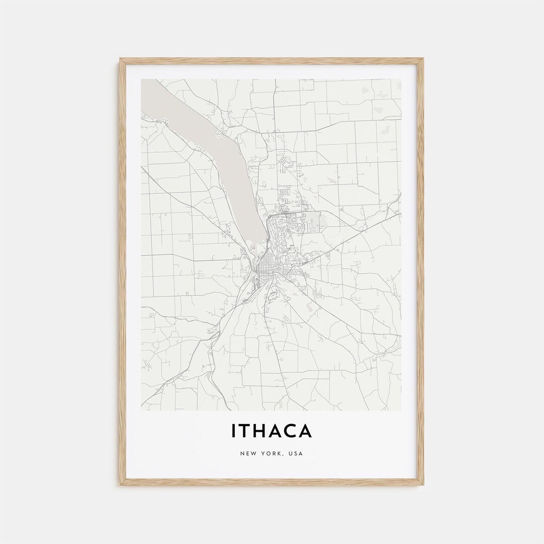 Map of Ithaca Print, Ithaca Map Gift, Ithaca Poster, City Map Artwork ...