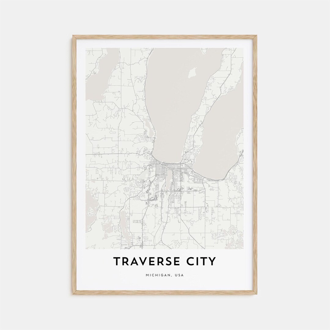 Map of Traverse City Print, Traverse City Map Gift, Traverse City ...