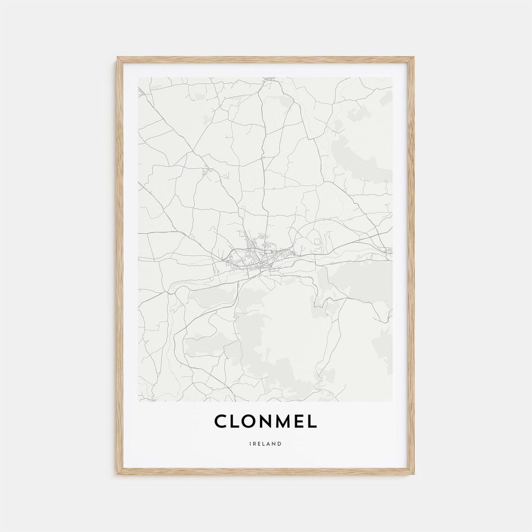Map of Clonmel Print, Clonmel Map Gift, Clonmel Poster, City Map ...