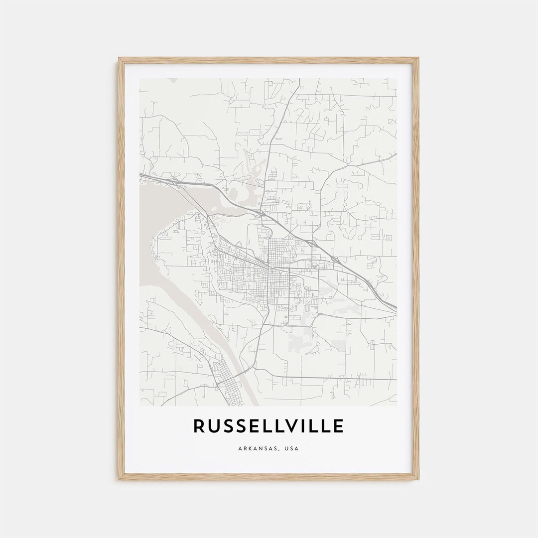 Map of Russellville Print, Russellville Map Gift, Russellville Poster ...