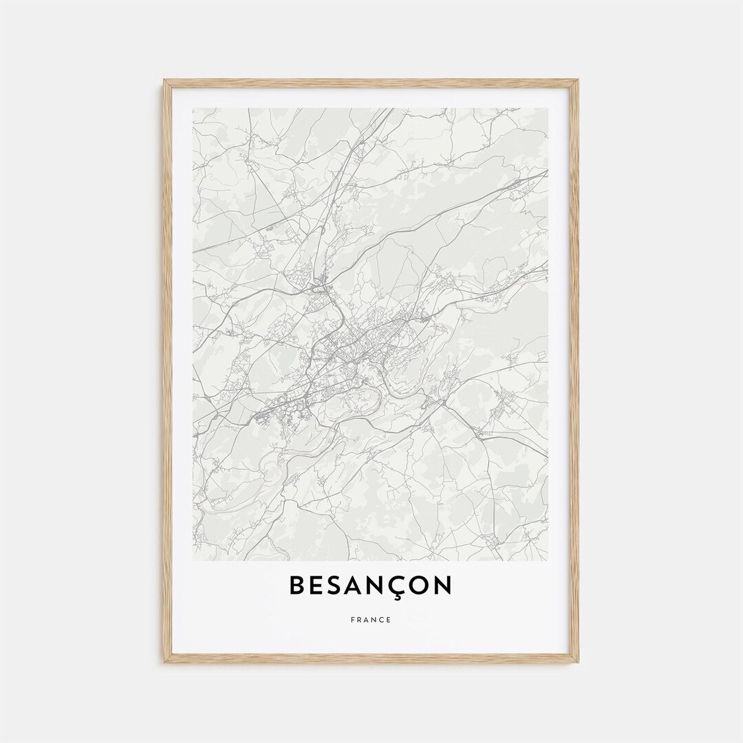 Map of Besancon Print, Besancon Map Gift, Besancon Poster, City Map ...