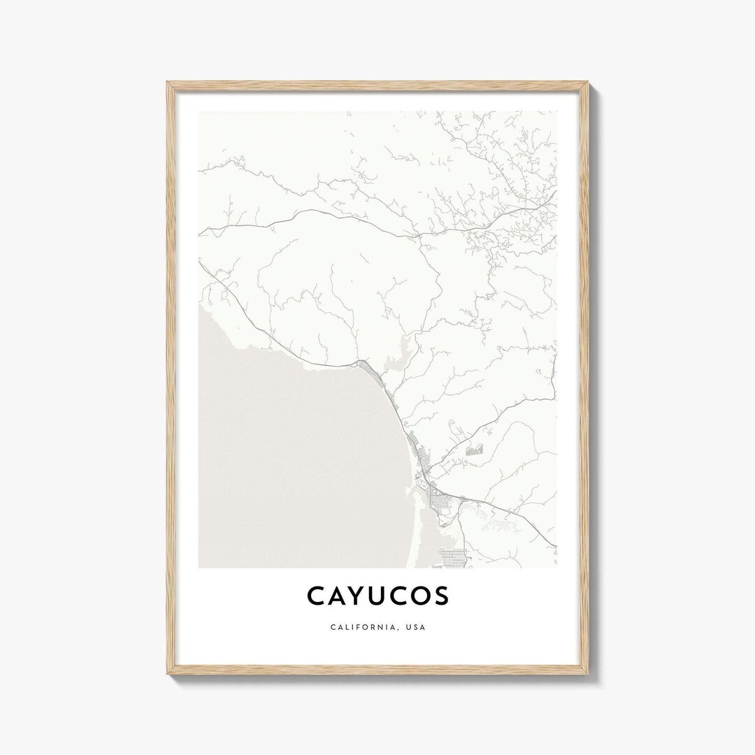 Cayucos Map Poster Print, California Wall Art, USA Decor, San Luis ...