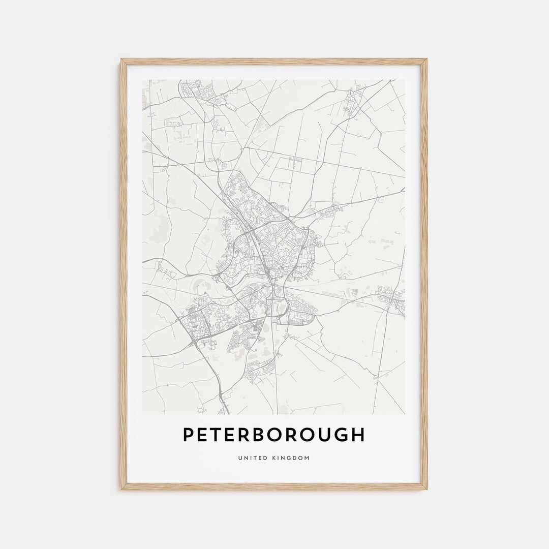 Map of Peterborough Print, Peterborough Map Gift, Peterborough Poster ...