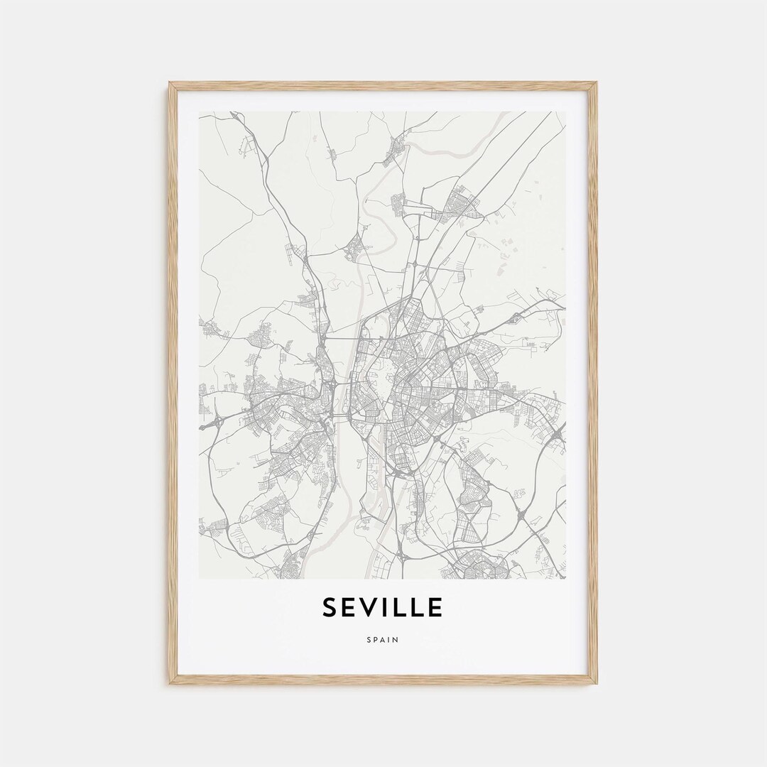Map of Seville Print, Seville Map Gift, Seville Poster, City Map ...