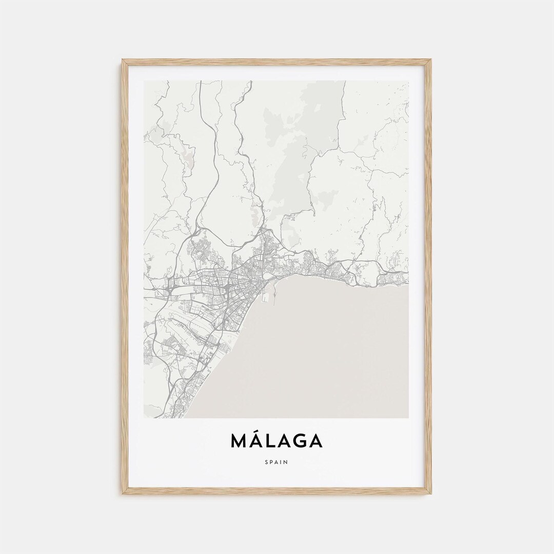 Map of Malaga Print, Malaga Map Gift, Malaga Poster, City Map Artwork ...