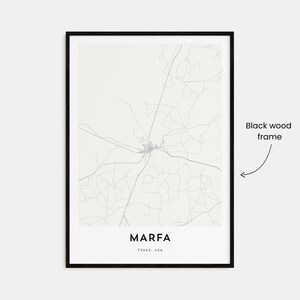 Map of Marfa Print, Marfa Map Gift, Marfa Poster, City Map Artwork for ...