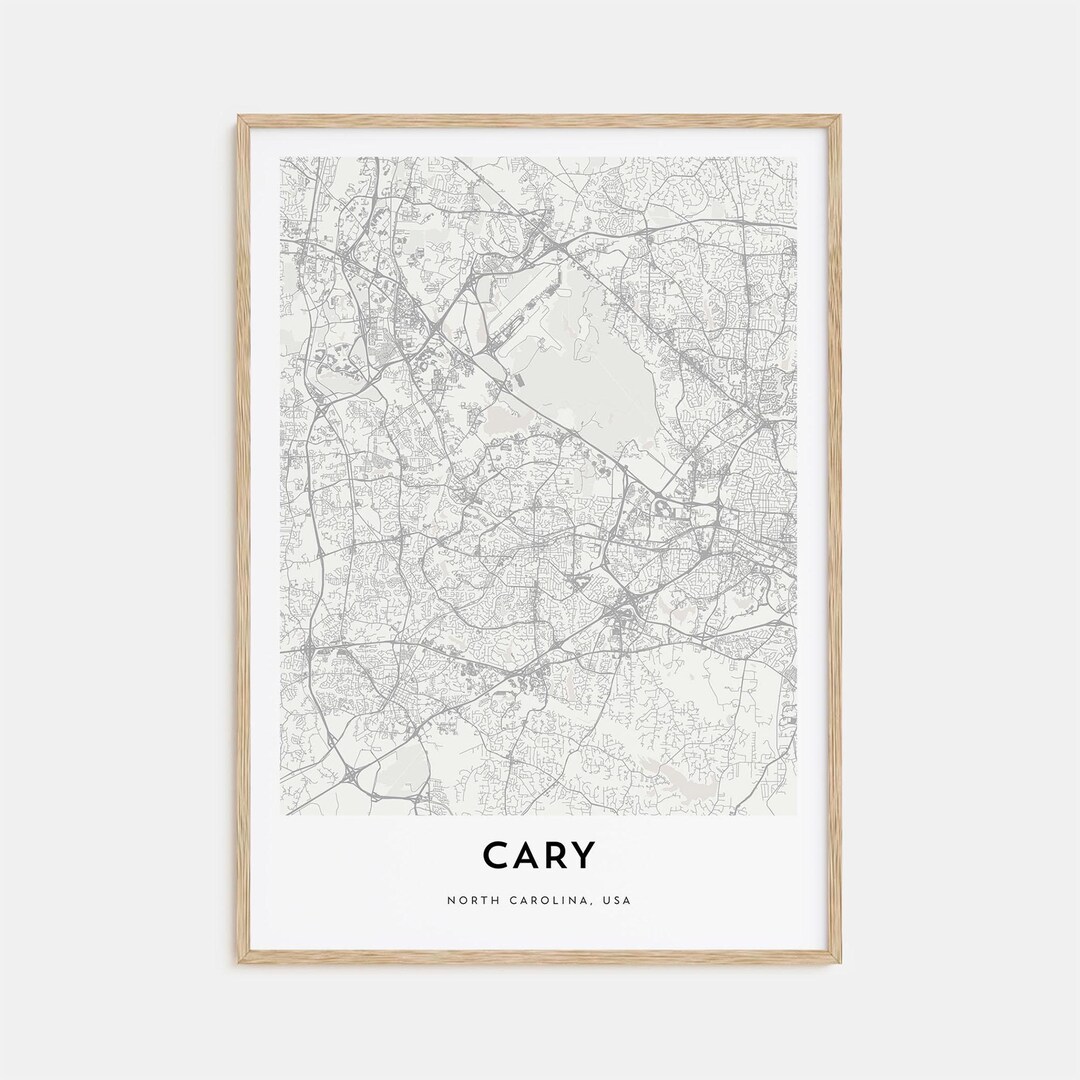 Map of Cary Print, Cary Map Gift, Cary Poster, City Map Artwork for ...
