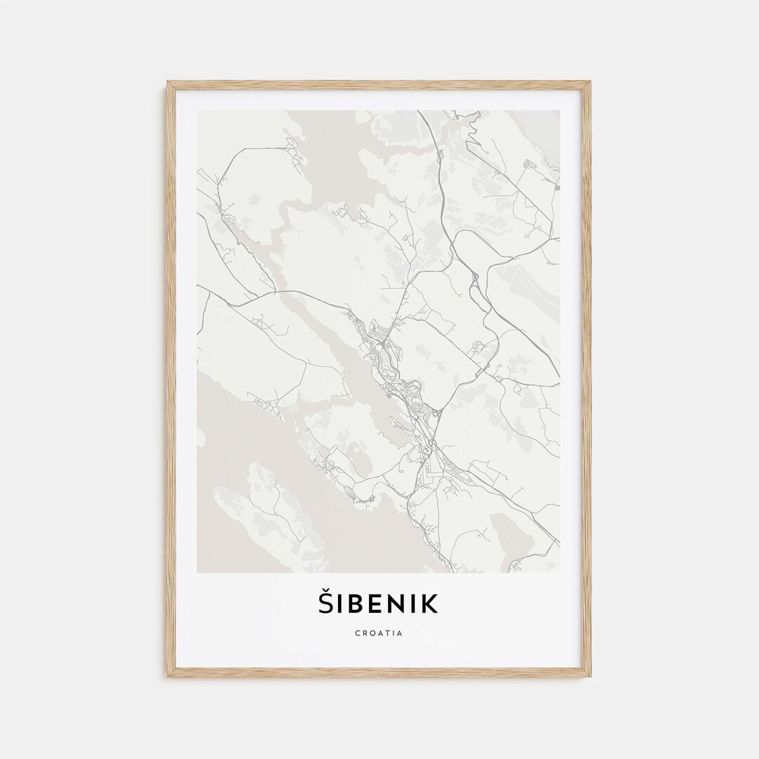 Map of Sibenik Print, Sibenik Map Gift, Sibenik Poster, City Map ...