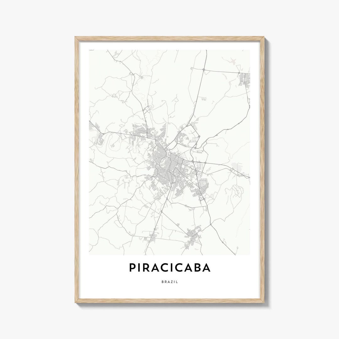 Map of Piracicaba Print, Piracicaba Map Gift, Piracicaba Poster, City ...