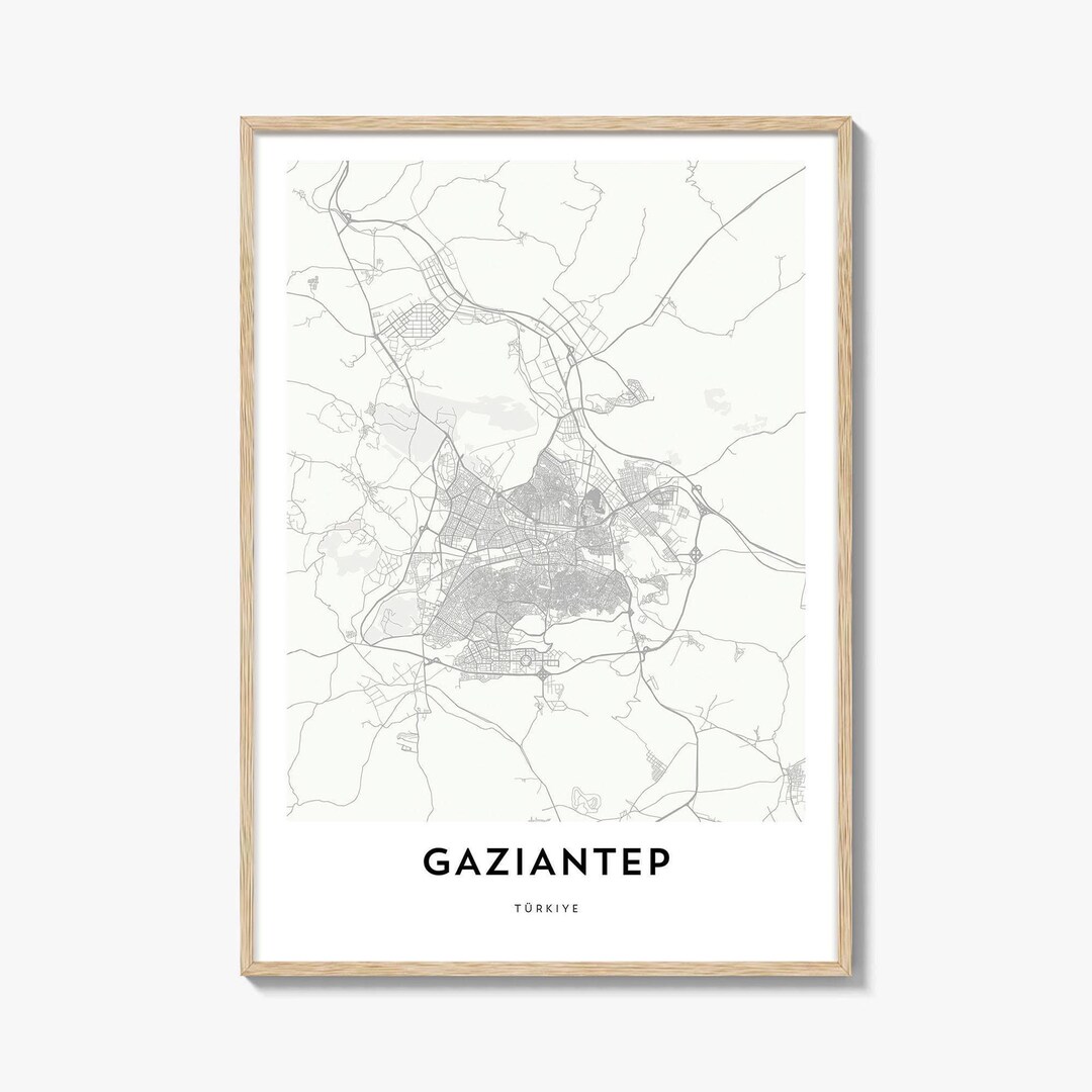 Gaziantep Map Poster Print, Antep Wall Art, Turkey Decor, Southeastern ...