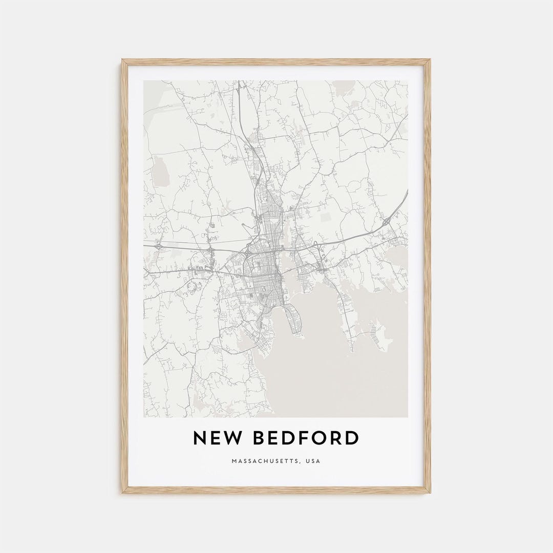 Map of New Bedford Print, New Bedford Map Gift, New Bedford Poster ...