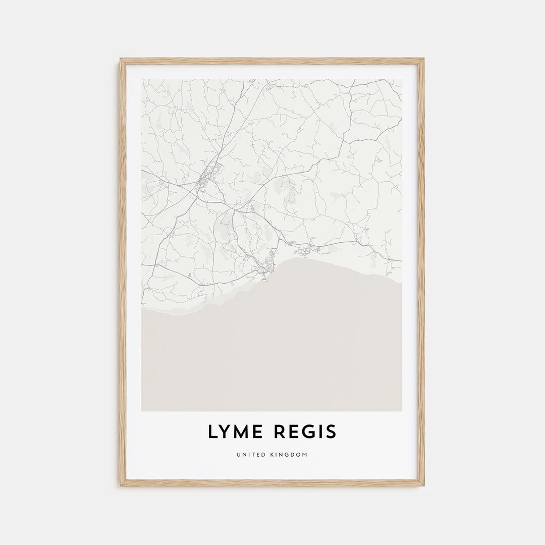 Map of Lyme Regis Print, Lyme Regis Map Gift, Lyme Regis Poster, City ...