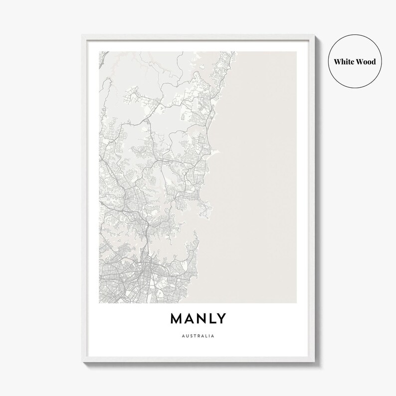 Manly Map Poster Print, Sydney Wall Art, New South Wales Decor ...