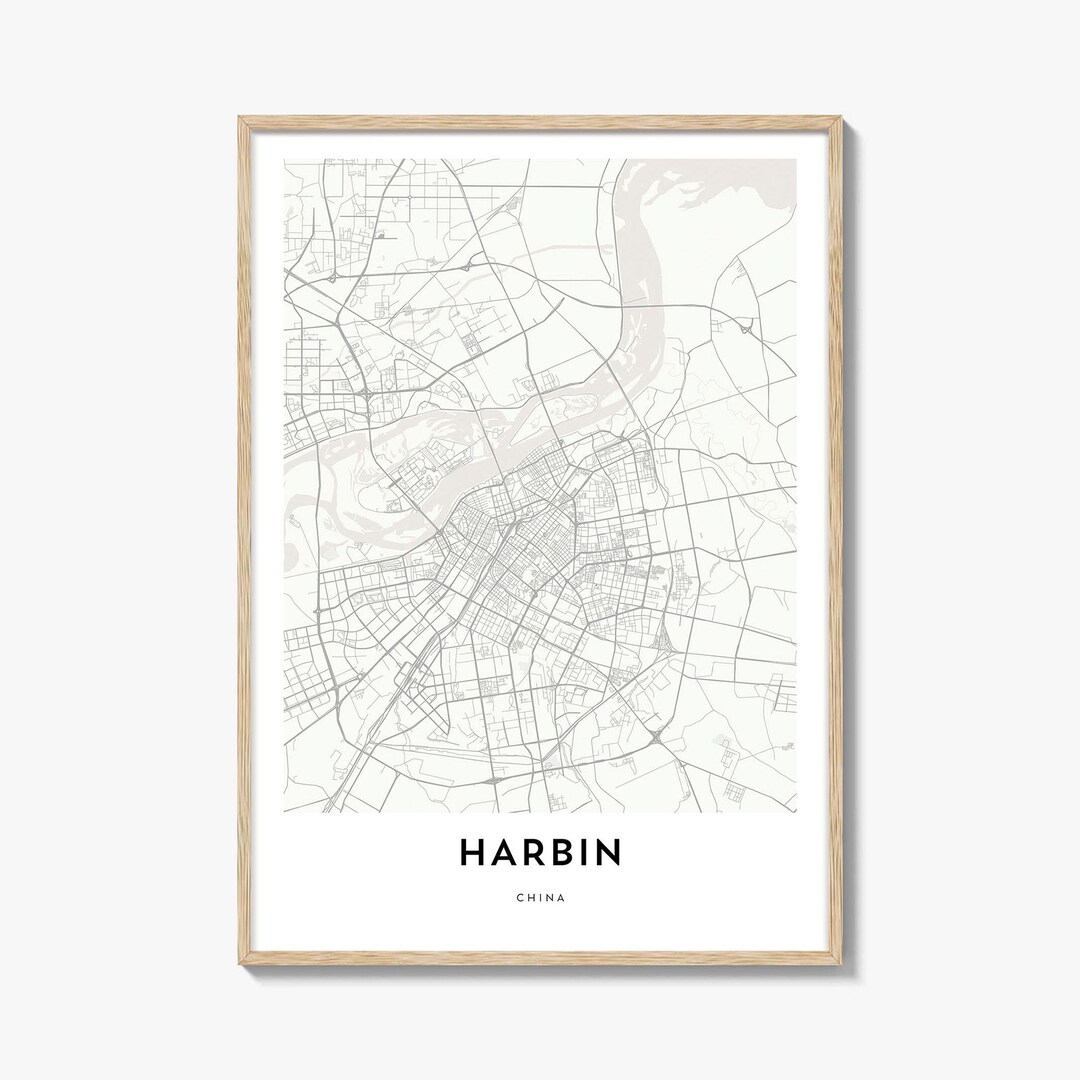 Map of Harbin Print, Harbin Map Gift, Harbin Poster, City Map Artwork ...