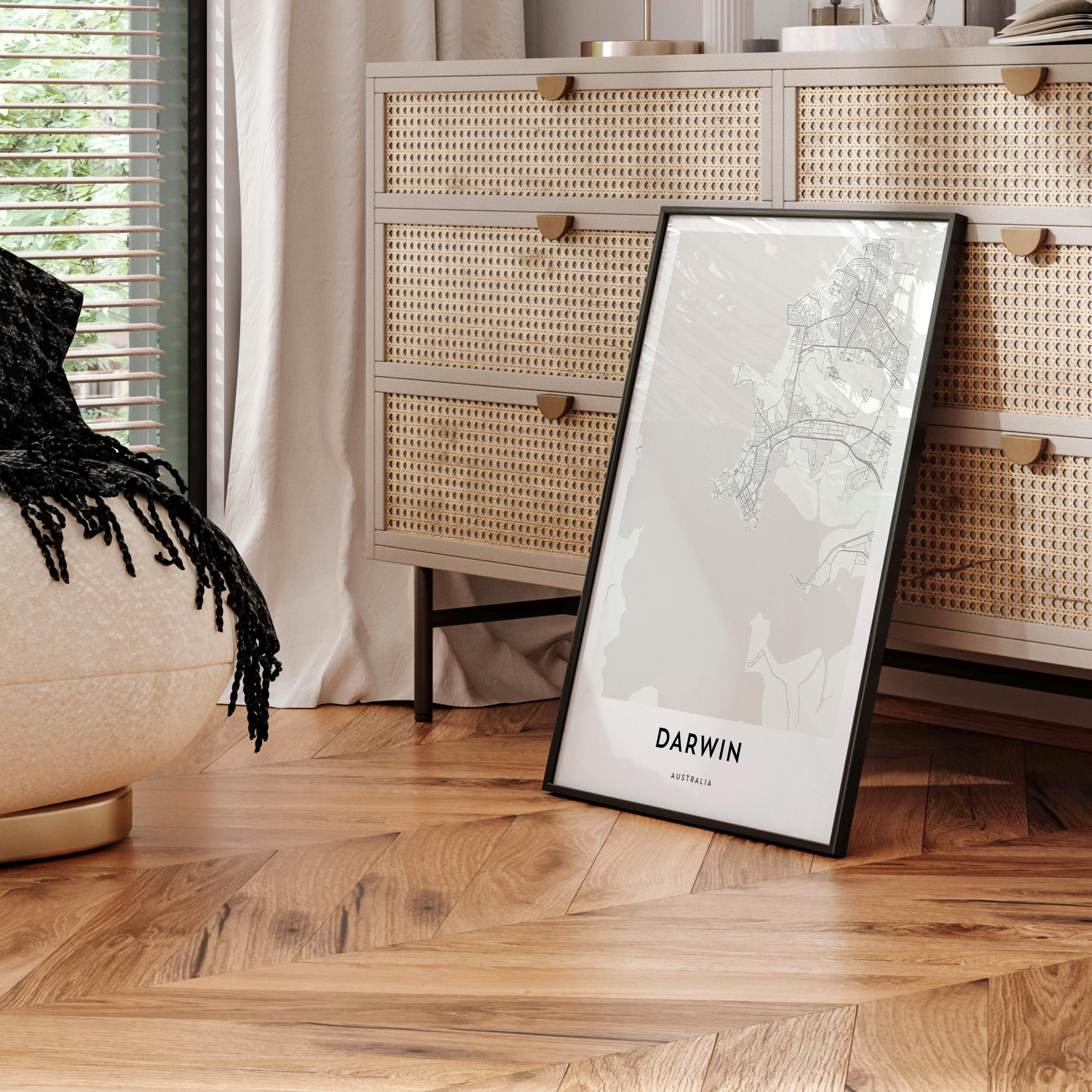 Map of Darwin Print, Darwin Map Gift, Darwin Poster, City Map Artwork ...