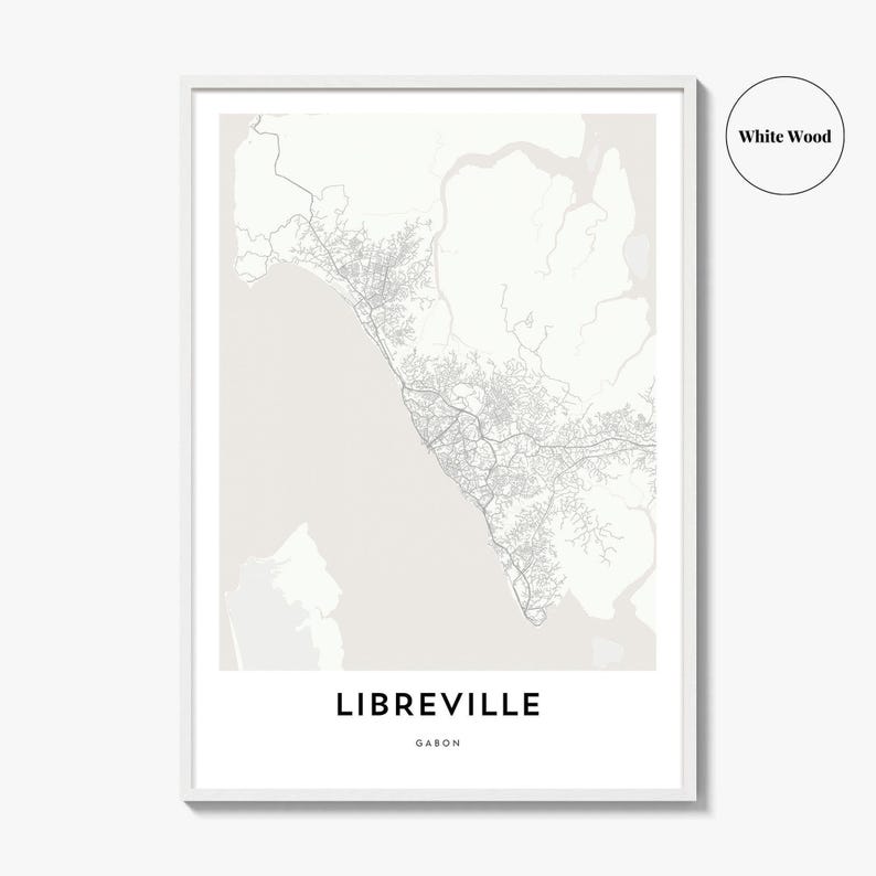 Libreville Map Print: Gabon City Map Artwork - Etsy