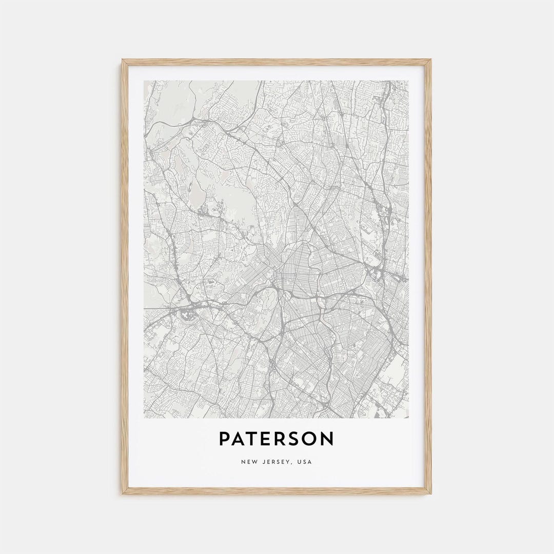 Map of Paterson Print, Paterson Map Gift, Paterson Poster, City Map ...