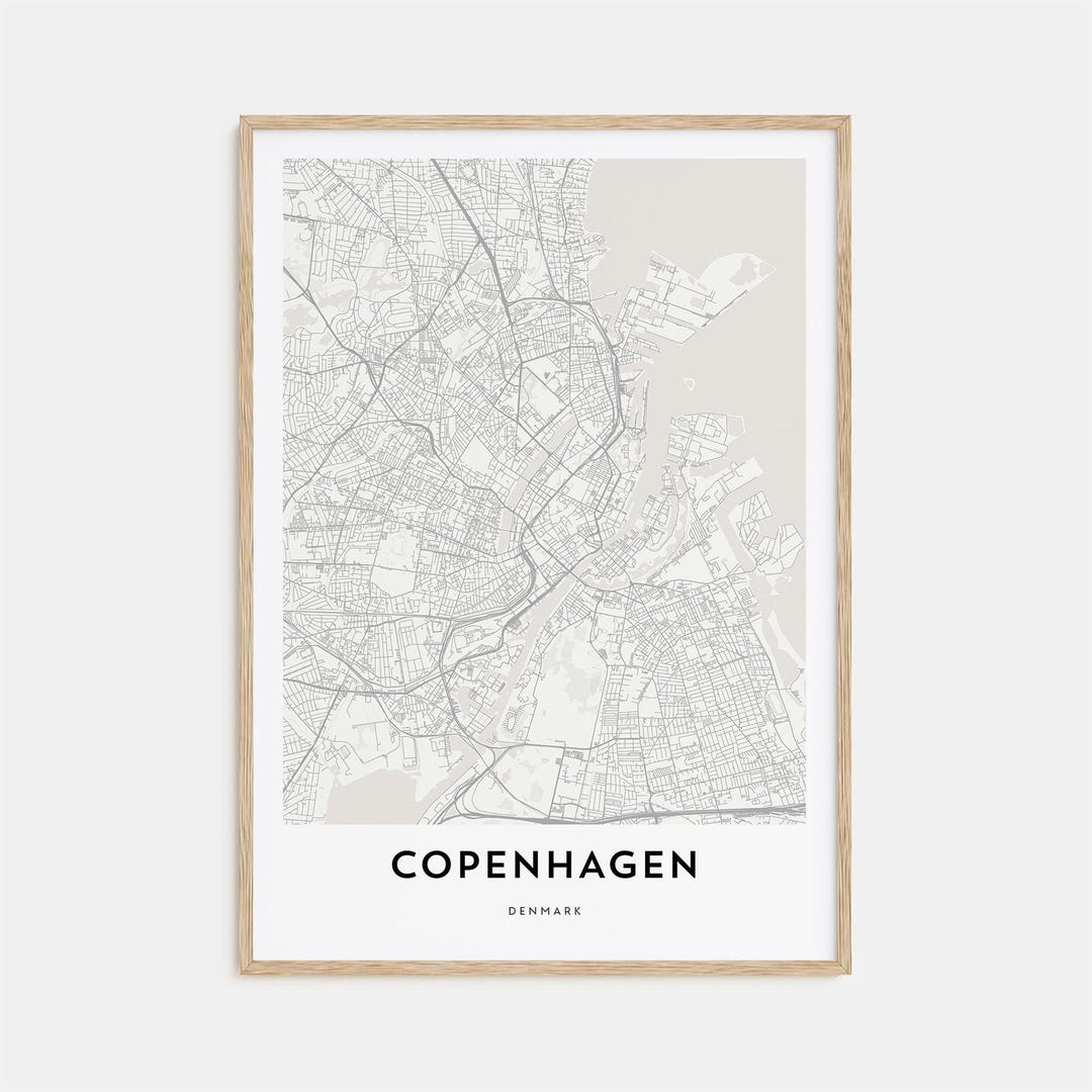 Map of Copenhagen Print, Copenhagen Map Gift, Copenhagen Poster, City ...