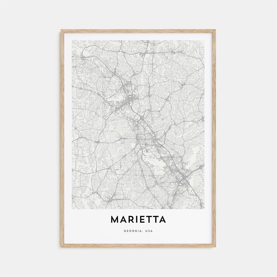 Map of Marietta Print, Marietta Map Gift, Marietta Poster, City Map ...