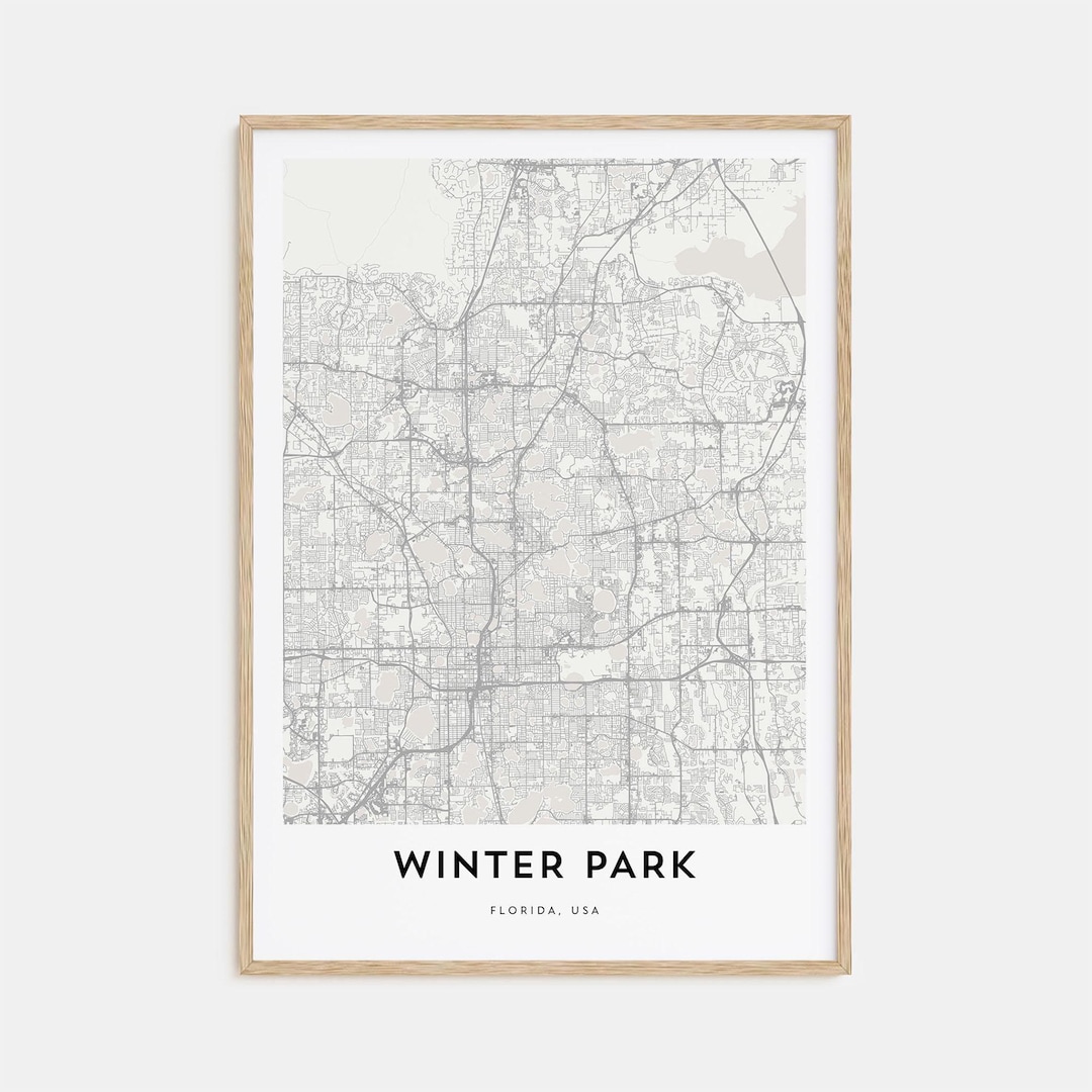 Map of Winter Park Print, Winter Park Map Gift, Winter Park Poster ...
