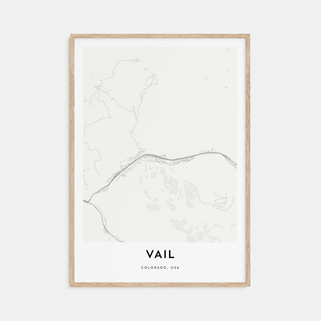Map of Vail Print, Vail Map Gift, Vail Poster, City Map Artwork for ...