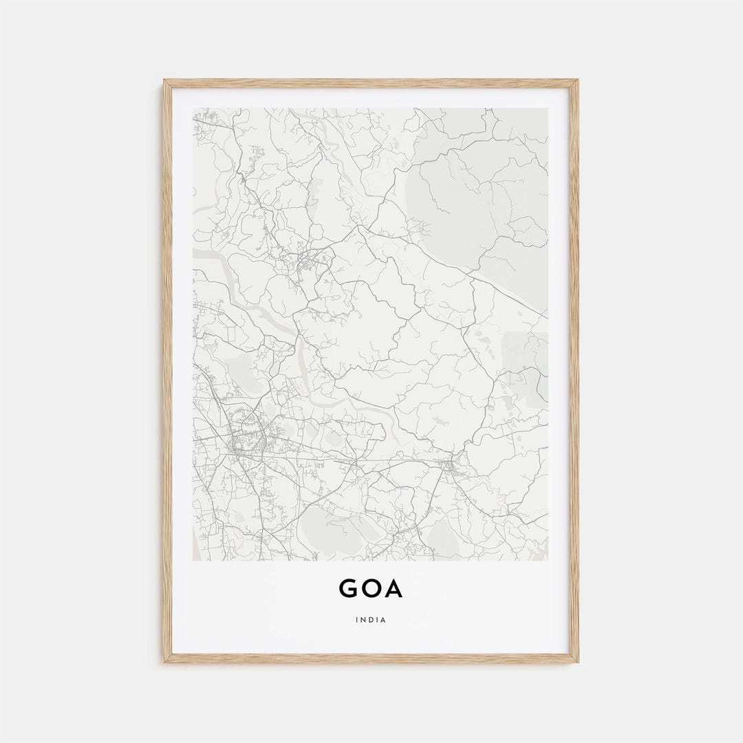 Map of Goa Print, Goa Map Gift, Goa Poster, City Map Artwork for Home ...