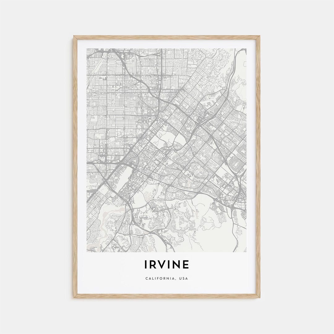 Map of Irvine Print, Irvine Map Gift, Irvine Poster, City Map Artwork ...