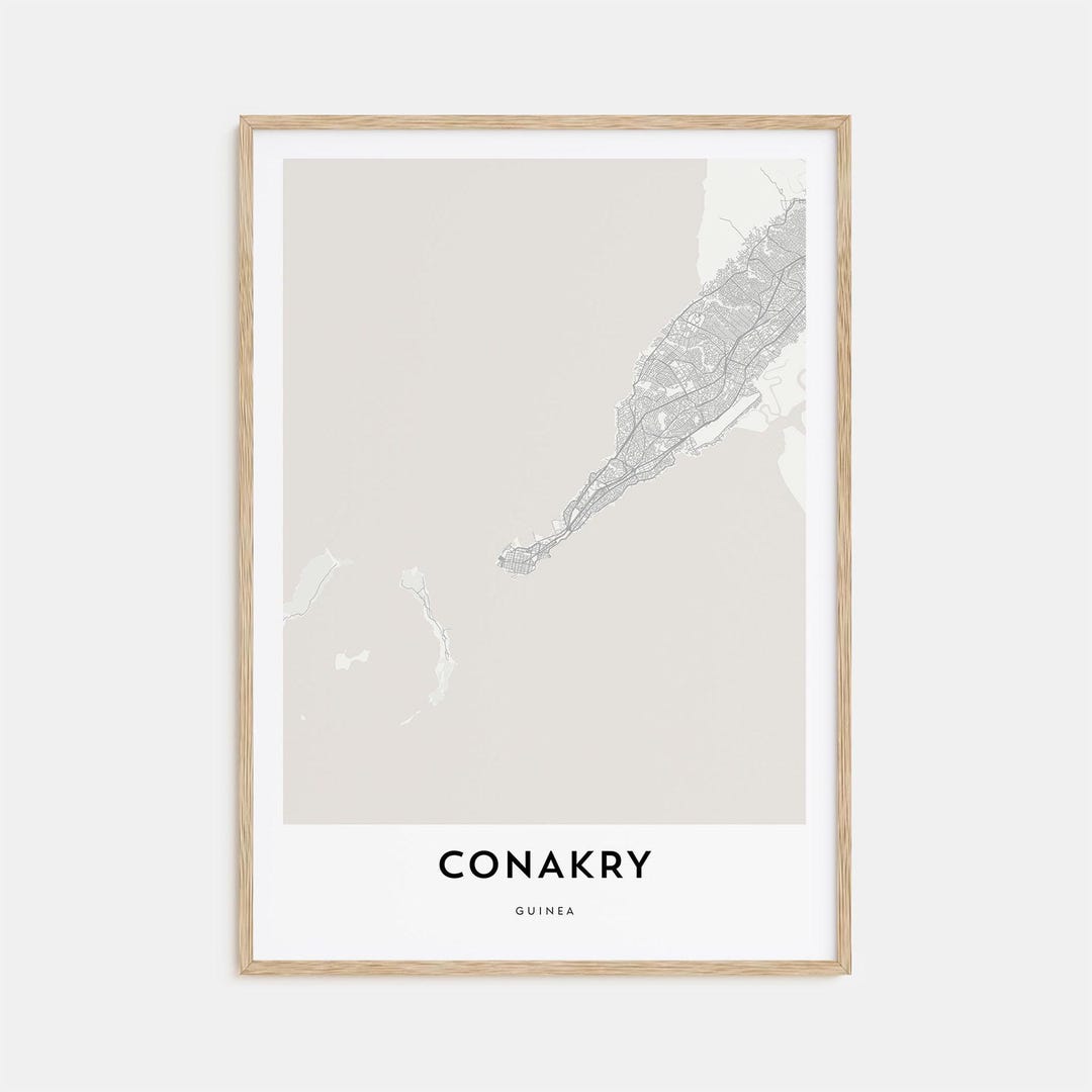 Map of Conakry Print, Conakry Map Gift, Conakry Poster, City Map Artwork for Home & Office ...