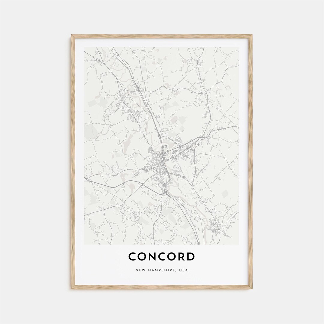 Map of Concord Print, Concord Map Gift, Concord Poster, City Map ...