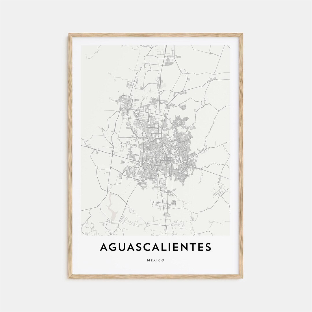Map of Aguascalientes Print, Aguascalientes Map Gift, Aguascalientes ...