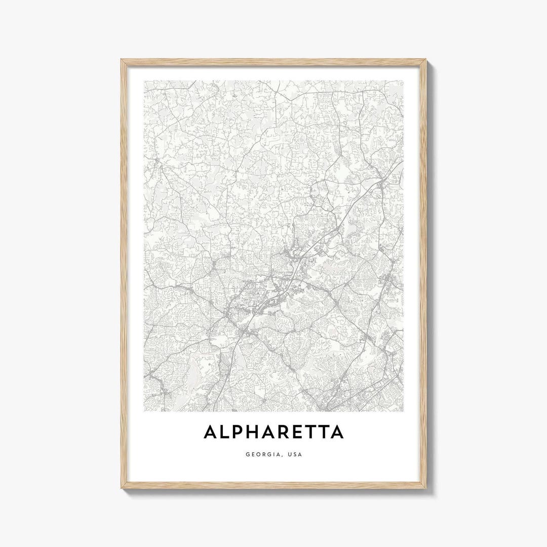 Map of Alpharetta Print, Alpharetta Map Gift, Alpharetta Poster, City ...