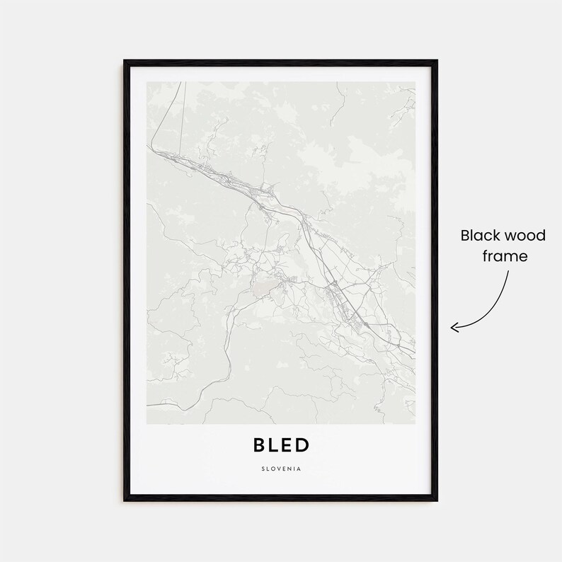 Map of Bled Print, Bled Map Gift, Bled Poster, City Map Artwork for ...
