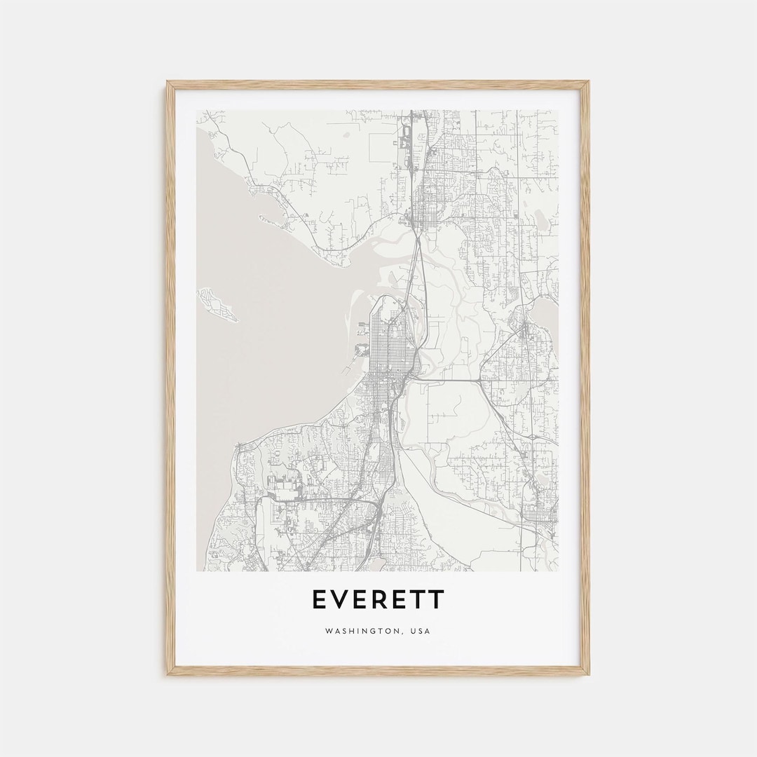 Map of Everett Print, Everett Map Gift, Everett Poster, City Map Artwork for Home & Office ...
