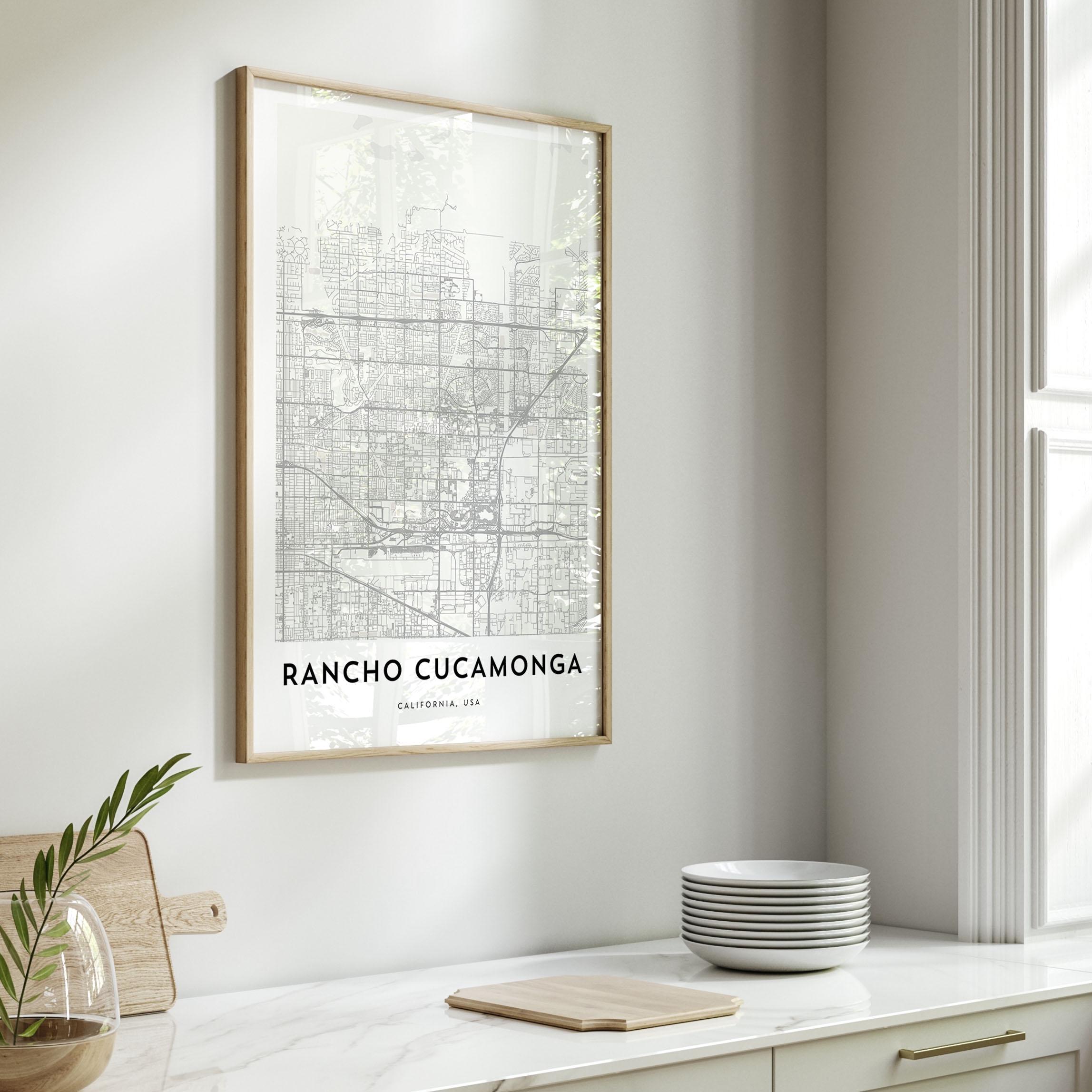 Map of Rancho Cucamonga Print, Rancho Cucamonga Map Gift, Rancho ...