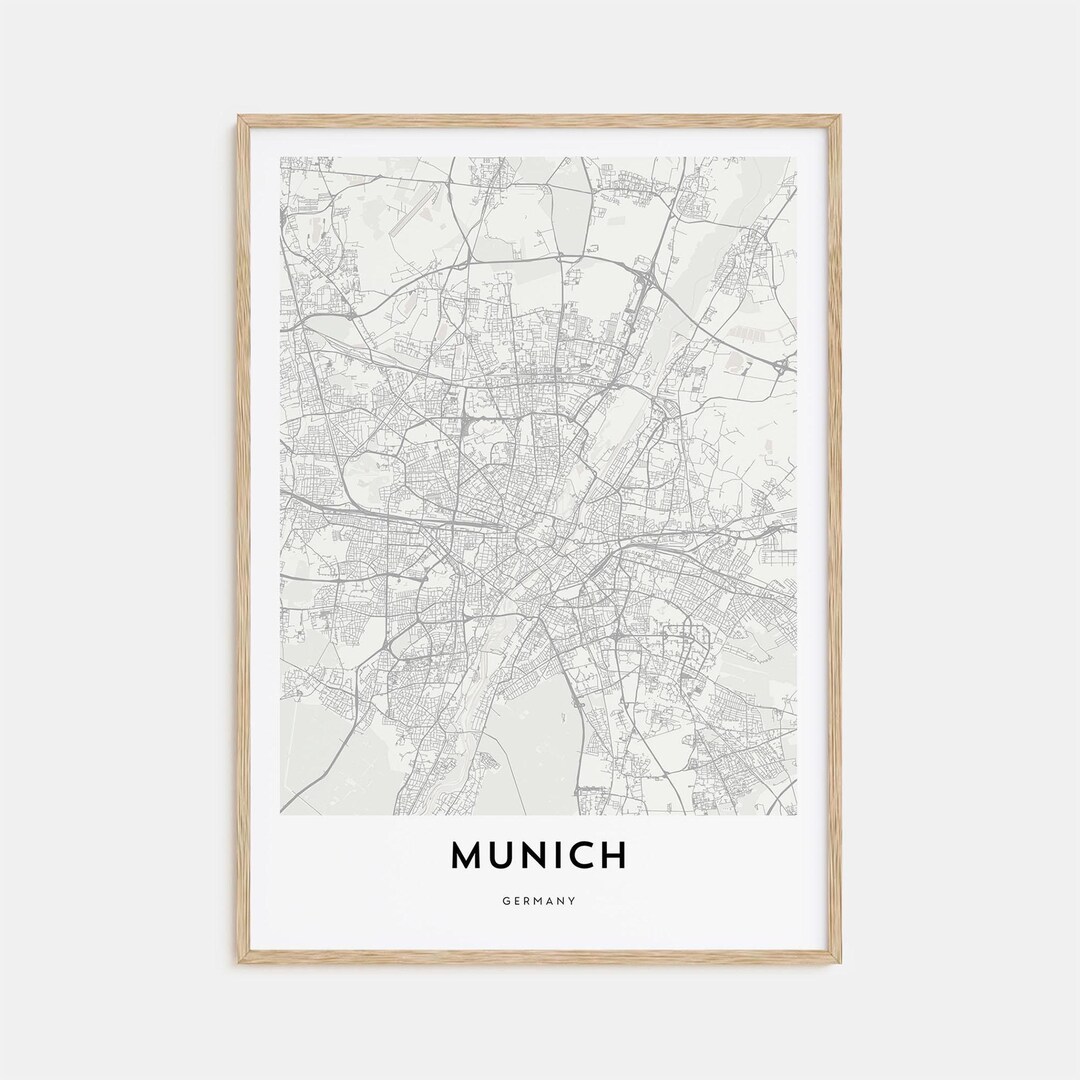 Map of Munich Print, Munich Map Gift, Munich Poster, City Map Artwork ...