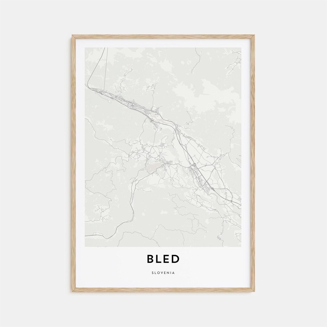 Map of Bled Print, Bled Map Gift, Bled Poster, City Map Artwork for ...