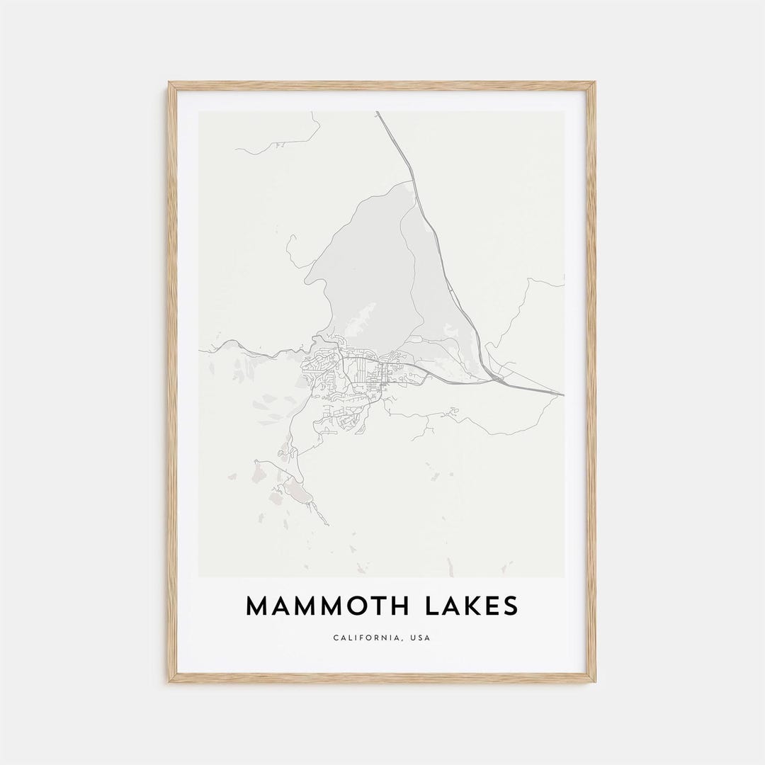Map of Mammoth Lakes Print, Mammoth Lakes Map Gift, Mammoth Lakes ...
