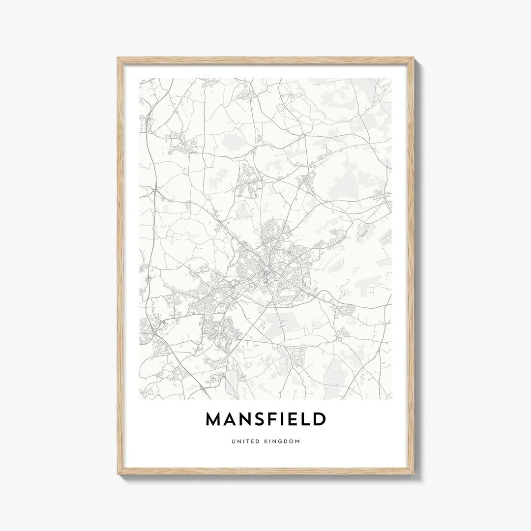 Map of Mansfield Print, Mansfield Map Gift, Mansfield Poster, City Map ...