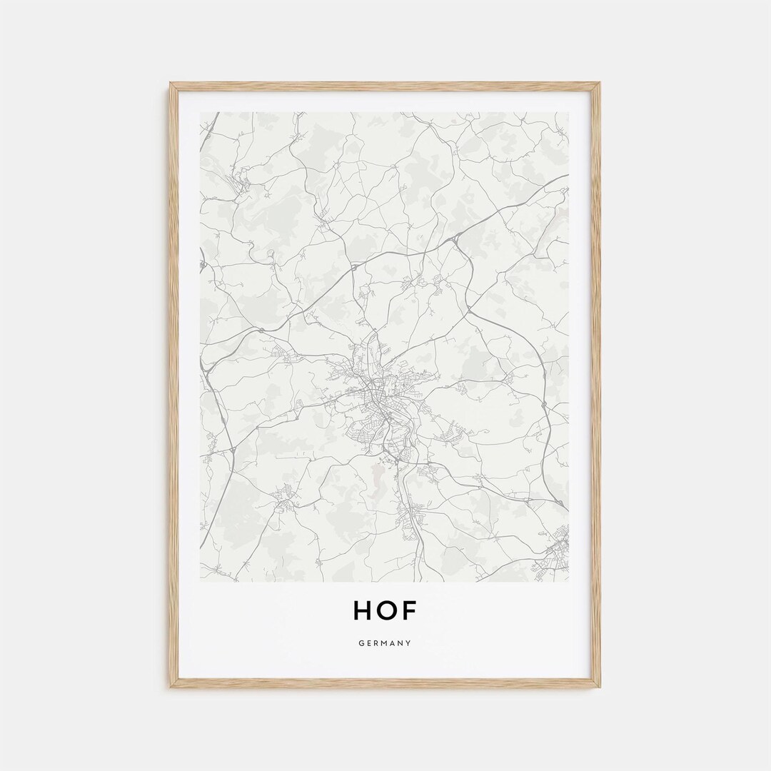 Map of Hof Print, Hof Map Gift, Hof Poster, City Map Artwork for Home ...