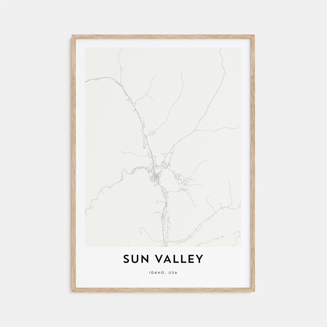 Map of Sun Valley Print, Sun Valley Map Gift, Sun Valley Poster, City ...
