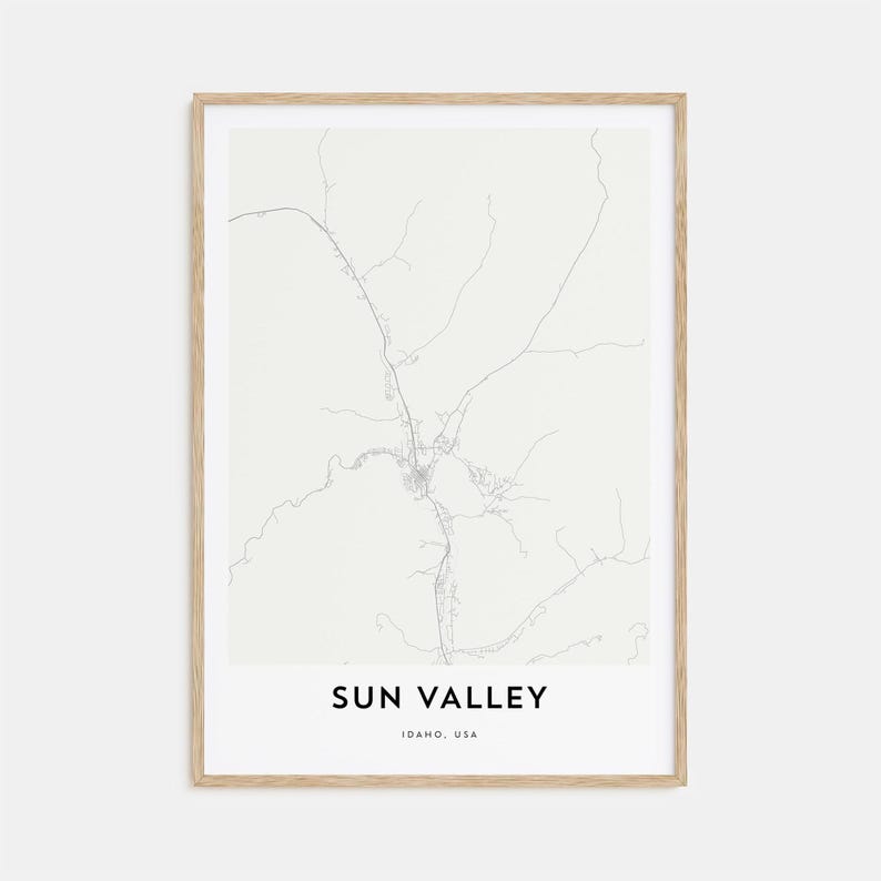 Map of Sun Valley Print, Sun Valley Map Gift, Sun Valley Poster, City ...