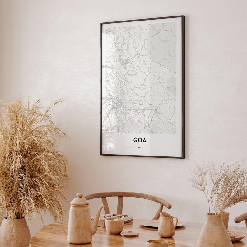 Map of Goa Print, Goa Map Gift, Goa Poster, City Map Artwork for Home ...