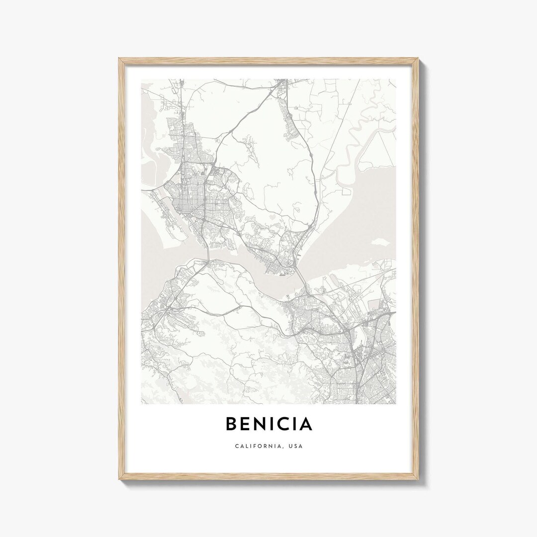 Map of Benicia Print, Benicia Map Gift, Benicia Poster, City Map ...