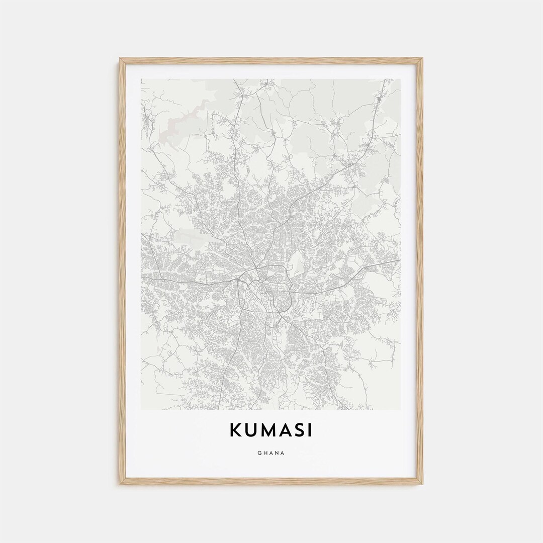 Map of Kumasi Print, Kumasi Map Gift, Kumasi Poster, City Map Artwork ...