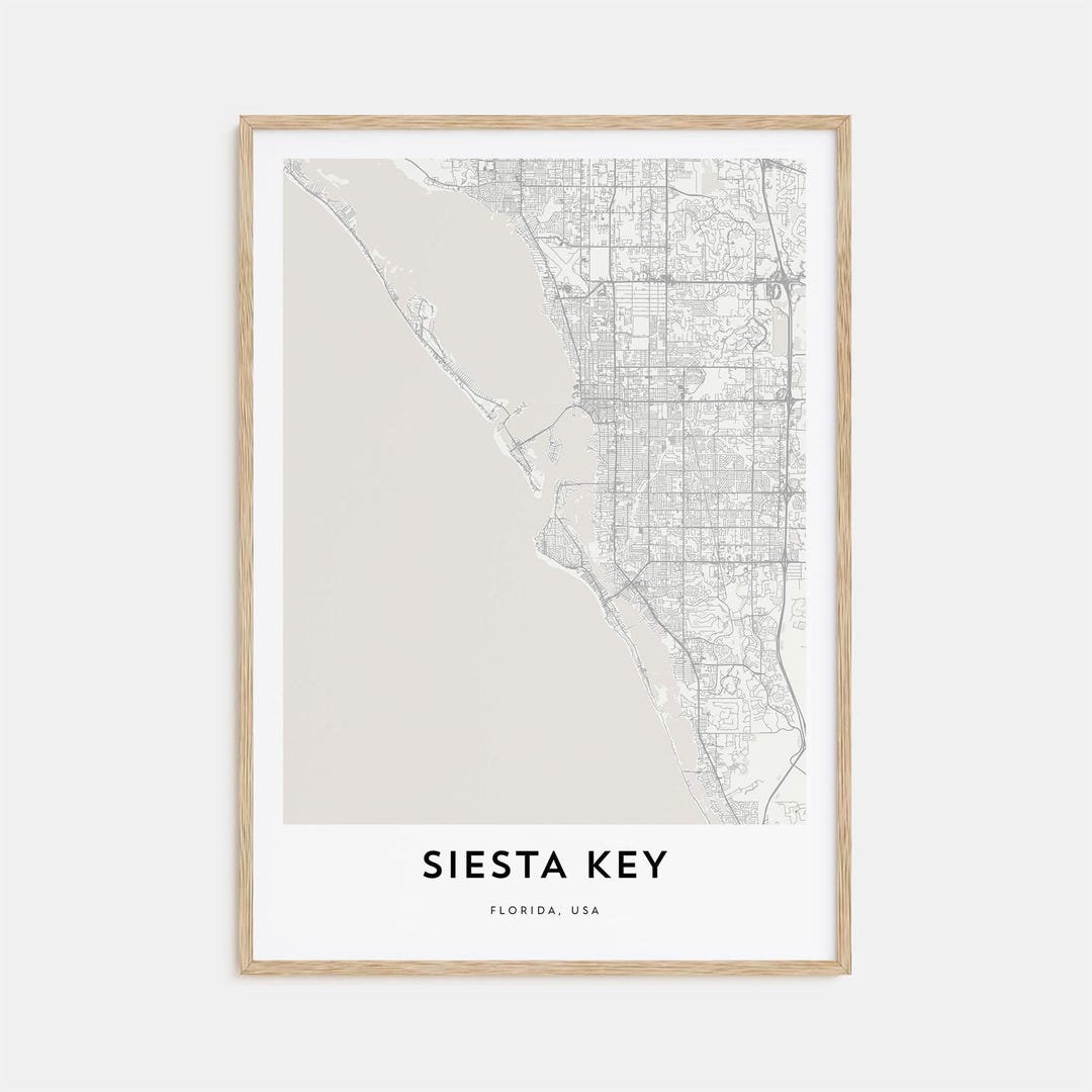 Map of Siesta Key Print, Siesta Key Map Gift, Siesta Key Poster, City ...